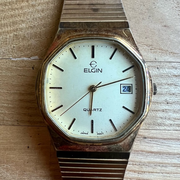 Elgin | Accessories | Vintage Elgin Mens Gold Tone Dress Watch New ...